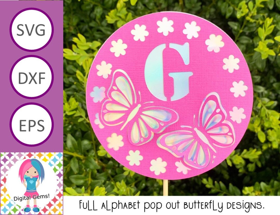 3D SVG | Full Alphabet Pop Out Butterfly Designs. Digital Download ...