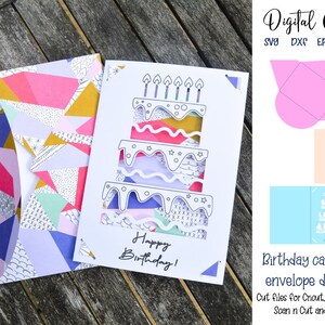 Birthday Card, Birthday Cake Svg / Dxf / Eps Files. Digital Download ...