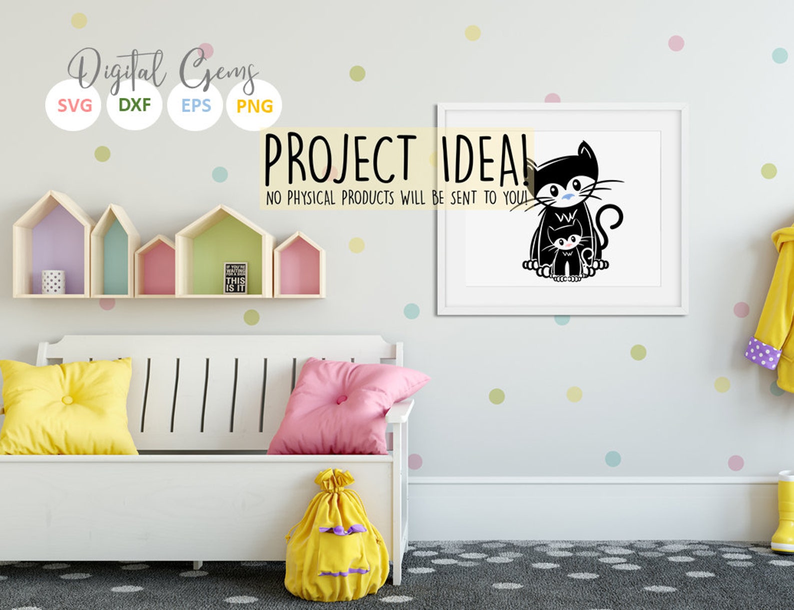 Cat and Kitten Svg / Dxf / Eps / Png Files. Download. Compatible With ...