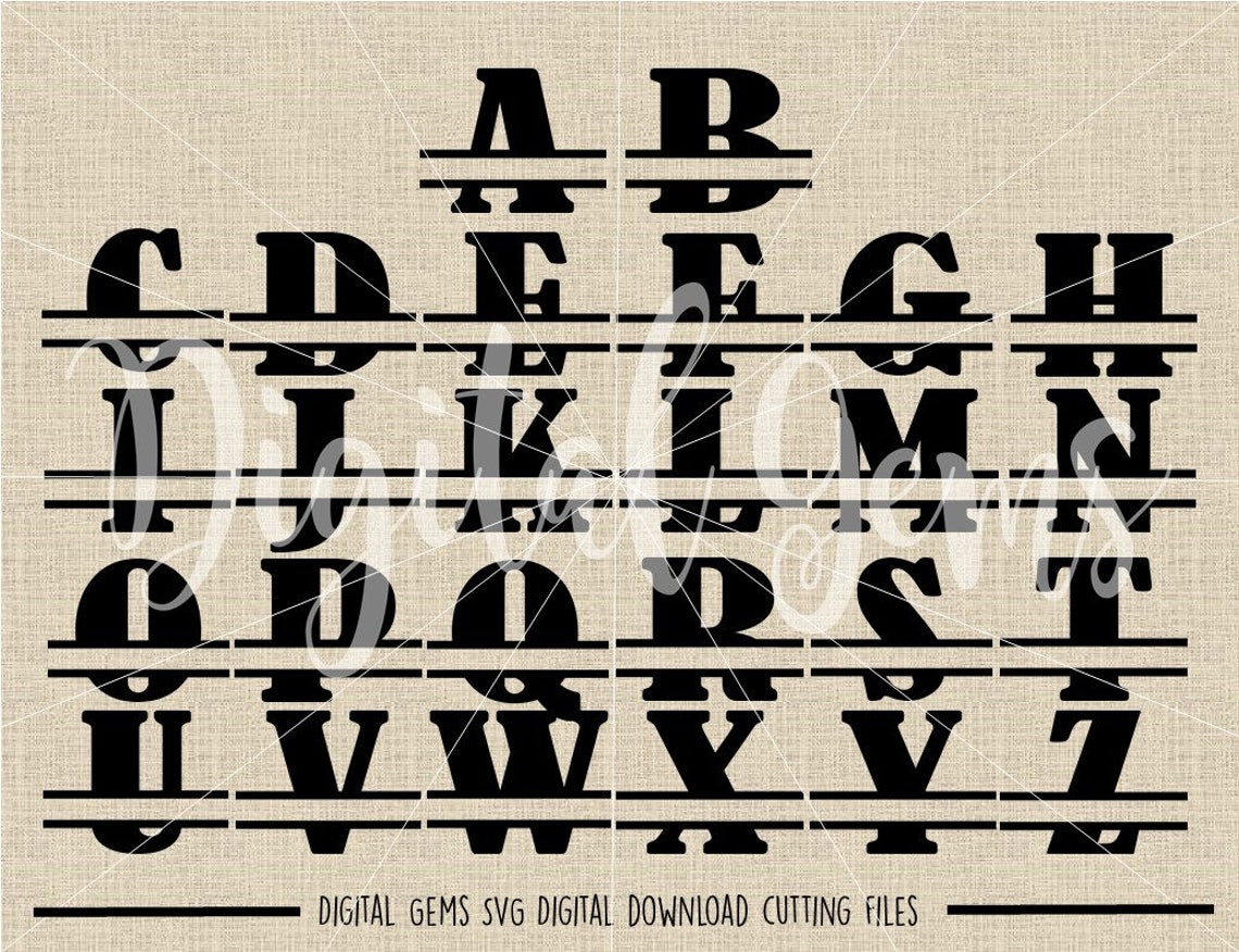Split Letter Alphabet Svg / Dxf / Eps / Png Files. Digital - Etsy UK