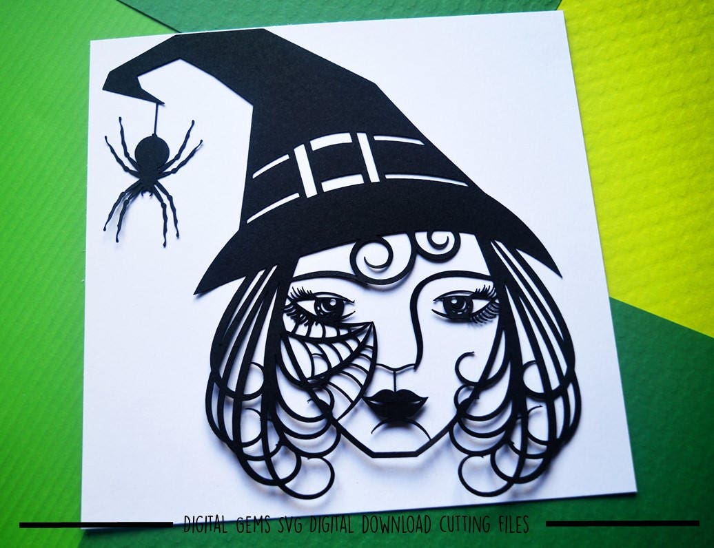 Witch Paper Cut Svg / Dxf / Eps Files and Pdf / Png Printable Templates ...