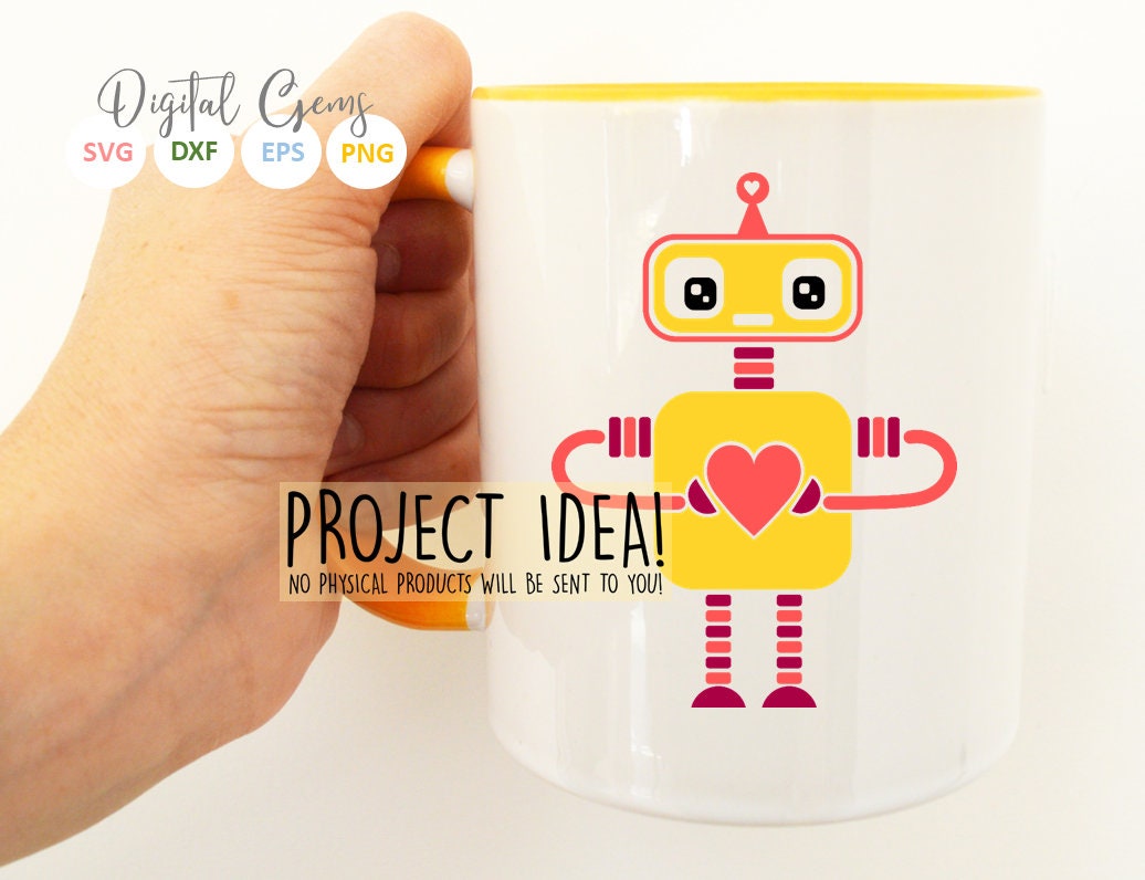 Robot Svg / Dxf / Eps / Png Files. Digital Download. Compatible With ...