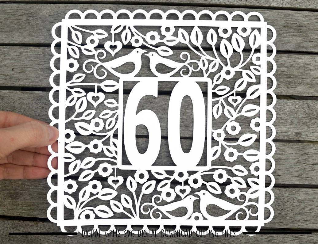Number 60 Paper Cut Svg / Dxf / Eps / Files and Pdf / Png - Etsy Canada