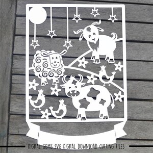 Farm Paper Cut Svg / Dxf / Eps Files and Pdf / Png Printable Templates ...
