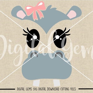 Hippo Face Svg / Dxf / Eps / Png Files. Digital Download. Compatible ...