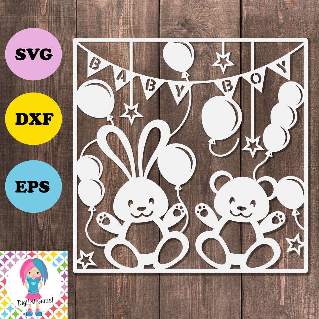 Baby Boy Paper Cut Svg, Dxf, Eps, Png & Pdf Templates for Hand Cutting ...