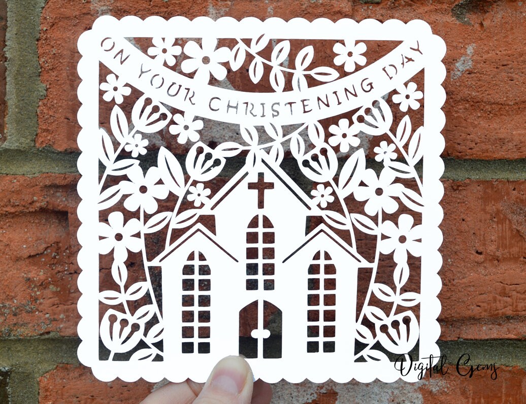 Christening Paper Cut Design. Svg / Dxf / Eps / Png Files and Pdf / Png ...