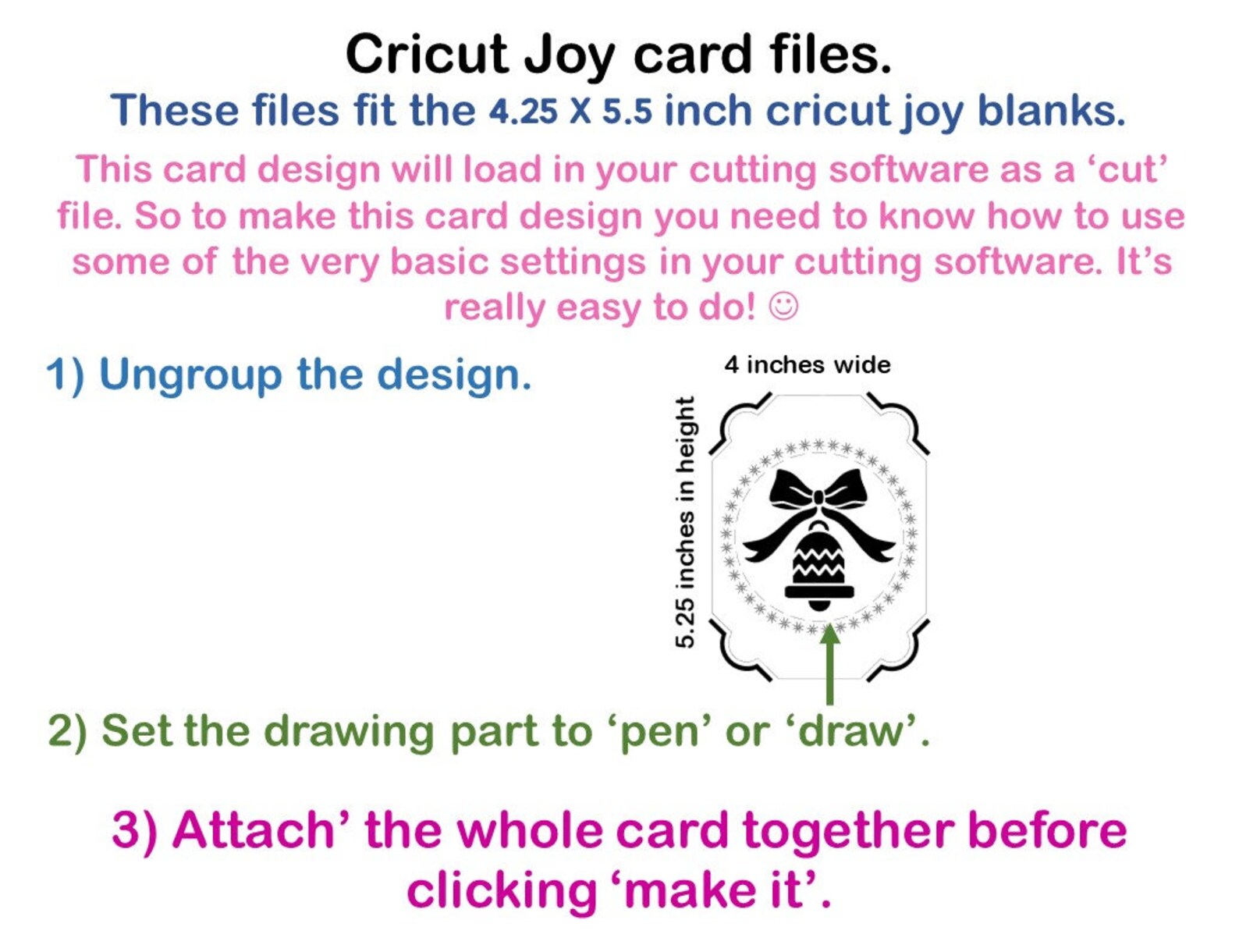 Christmas Bell Insert Card Design. Digital Download, Cricut Joy ...