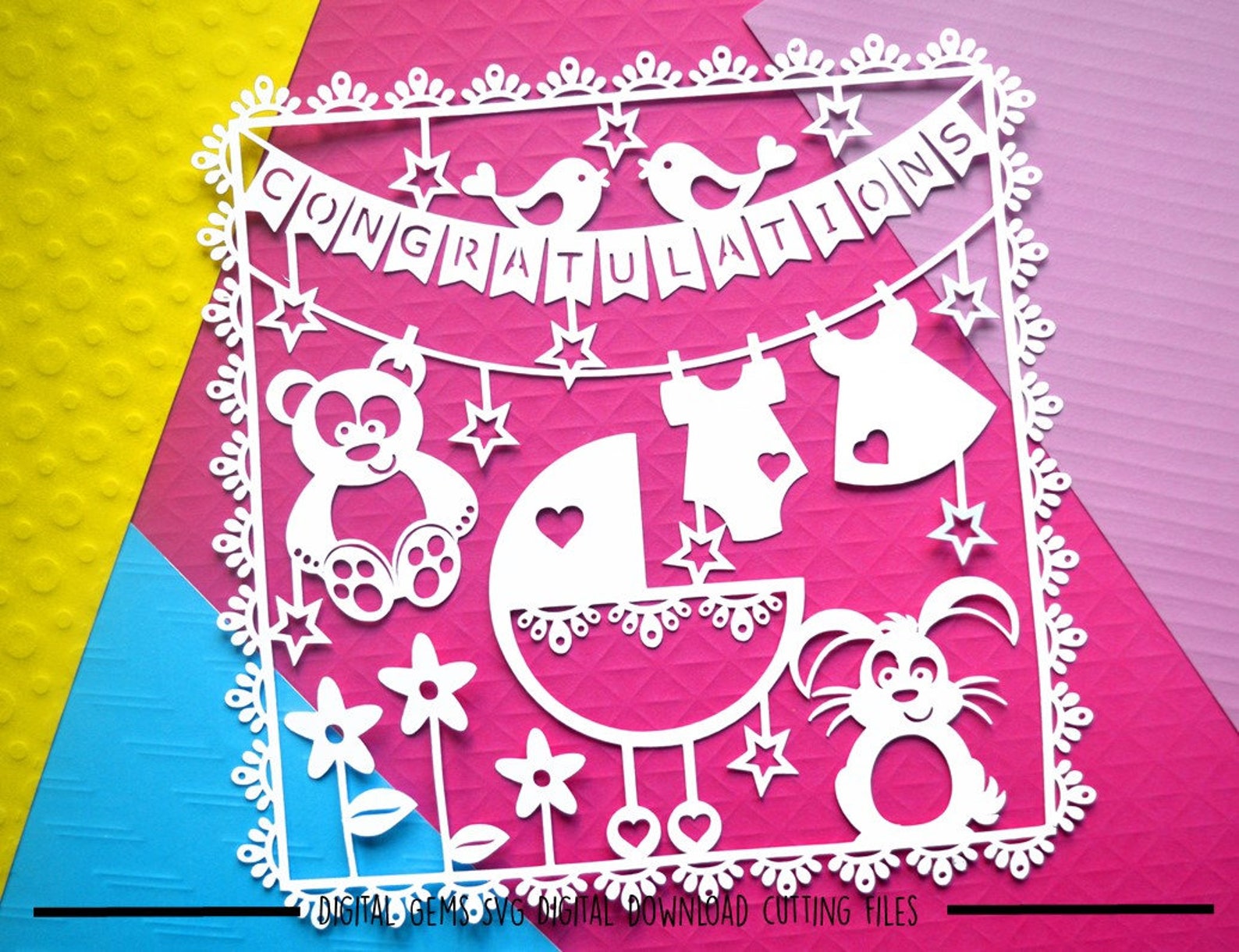 New Baby Paper Cut Svg / Dxf / Eps / Files and Pdf / Png Printable ...