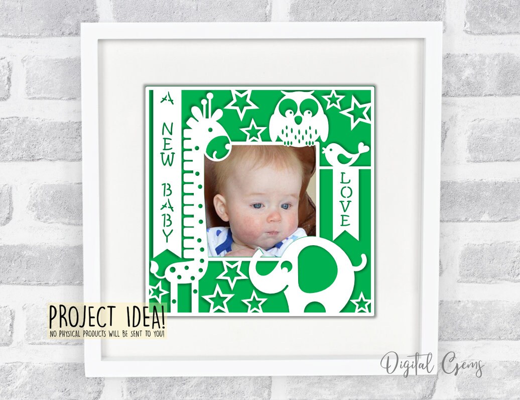 New Baby Animal Photo Frame Paper Cut Svg / Dxf / Eps / Files - Etsy