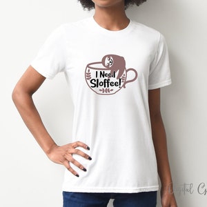 Sloth, Sloffee Svg / Dxf / Eps / Png Files. Digital Download. Works ...