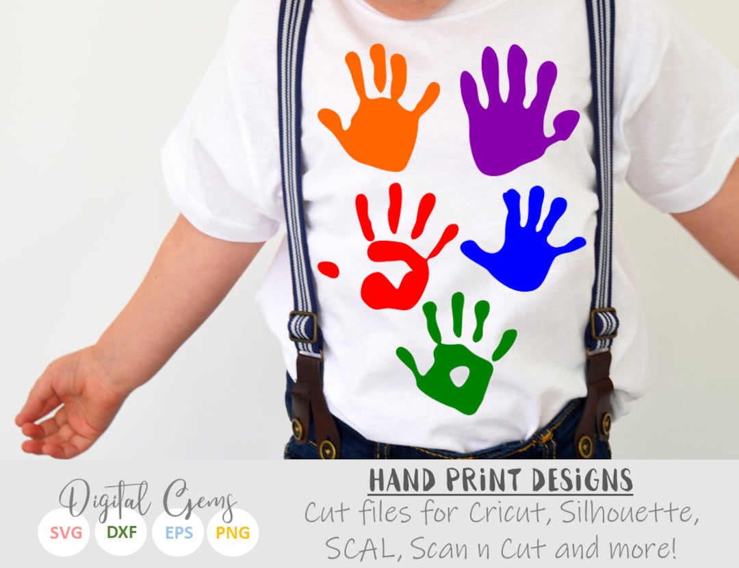 Hand Print Svg / Dxf / Eps / Png Files. Digital Download. Compatible ...