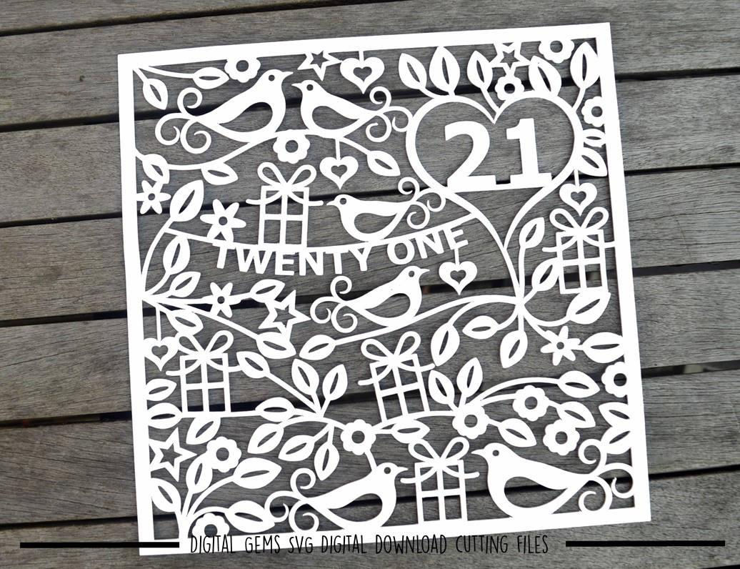 Number 21 Paper Cut Svg / Dxf / Eps / Files and Pdf / Png | Etsy UK