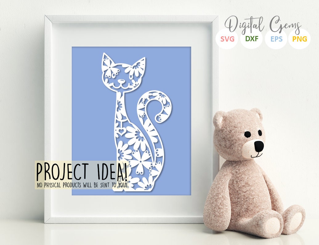 Cat Papercut Design. Svg / Dxf / Eps Files and a Pdf / Png Print Out ...