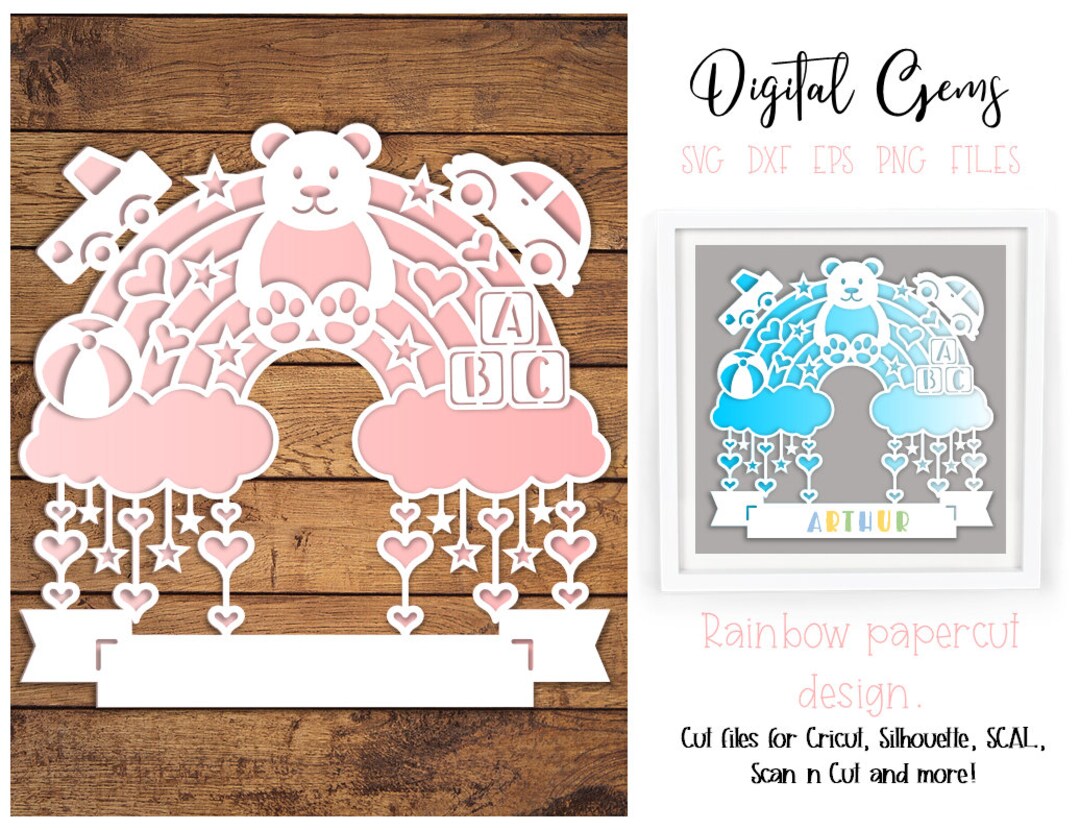 Rainbow Paper Cut Design. Svg / Dxf / Eps / Png Files and Pdf / Png ...