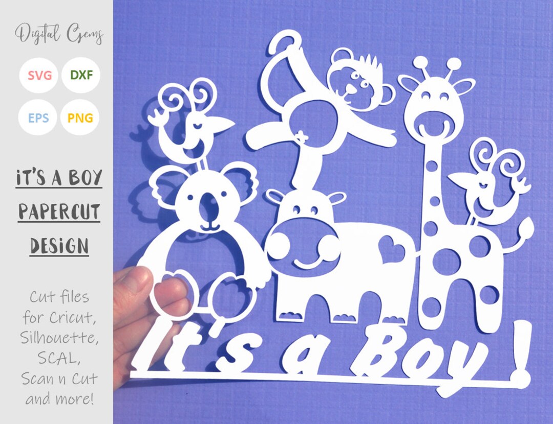 It's a Boy! Paper Cut Svg / Dxf / Eps / Files and Pdf / Png Printable ...