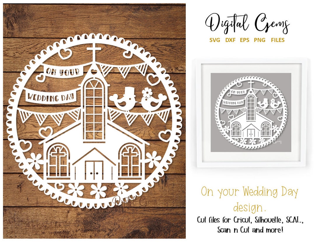 Wedding Paper Cut Design. Svg / Dxf / Eps / Png Files and Pdf / Png ...