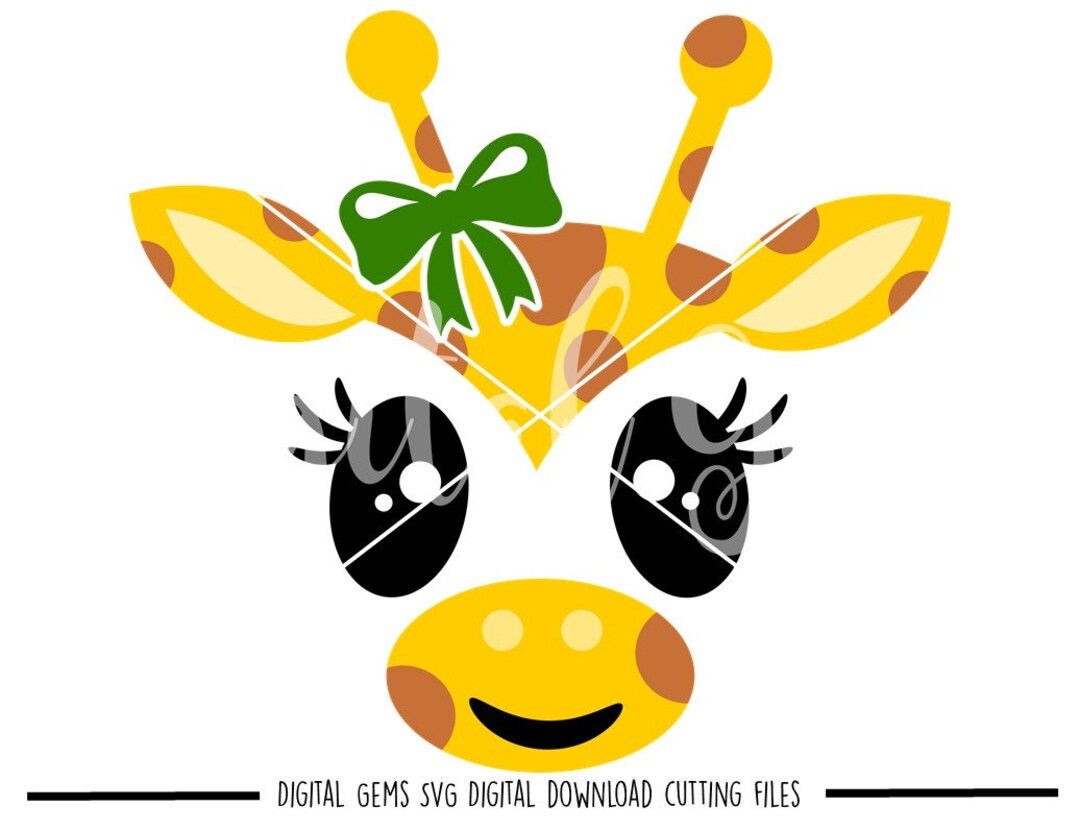Giraffe Face Svg / Dxf / Eps / Png Files. Digital Download. Compatible ...