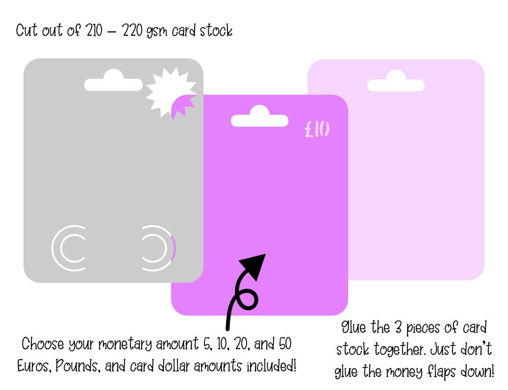 Money Card SVG Blank Design. Digital Download. Works With - Etsy