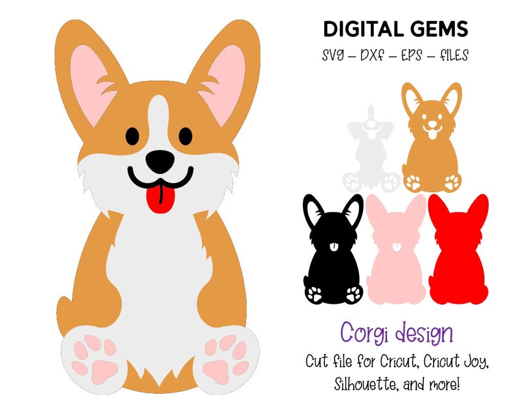 Corgi Dog Design Svg / Dxf / Eps / Png Files. Digital Download ...