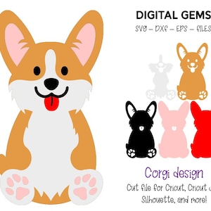 Corgi Dog Design Svg / Dxf / Eps / Png Files. Digital Download ...