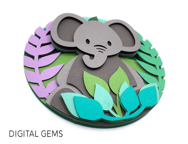 Elephant Shadow Box SVG Digital Download. Works With Cricut - Etsy UK