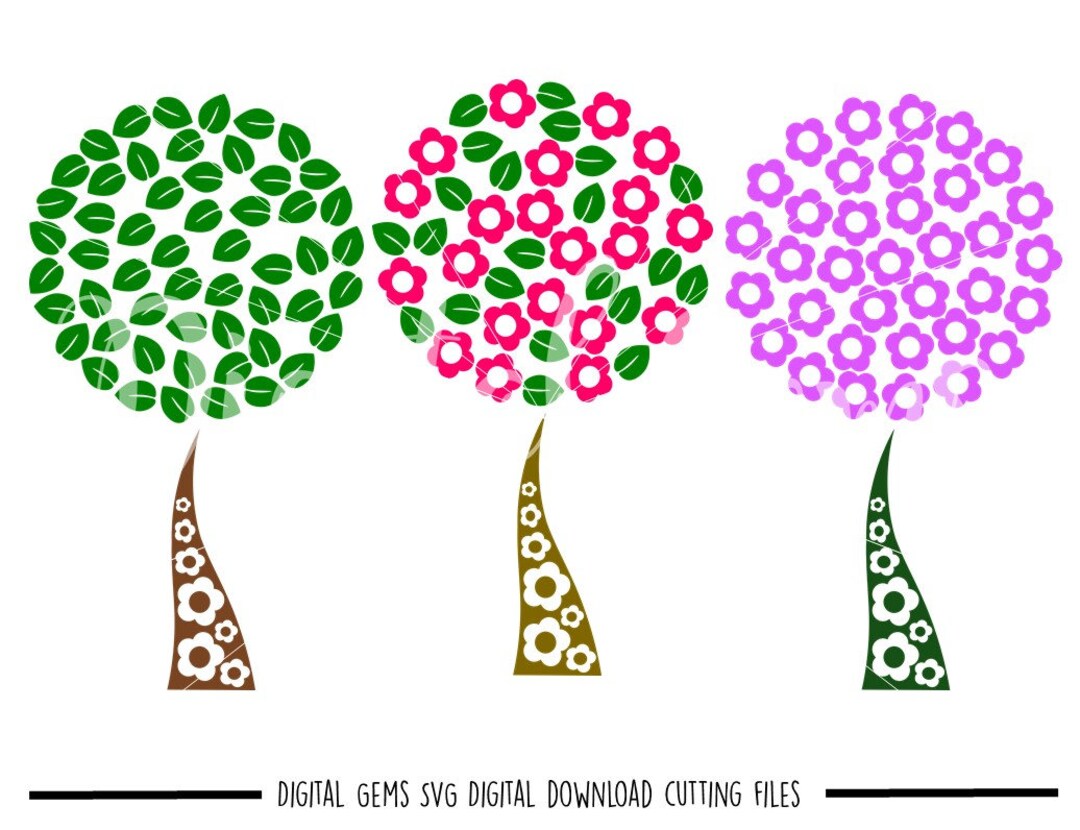 Trees Svg / Dxf / Eps / Png Files. Digital Download. Compatible With ...
