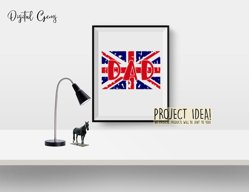 Union Jack Flag Dad Fathers day svg / dxf / eps / png files. | Etsy