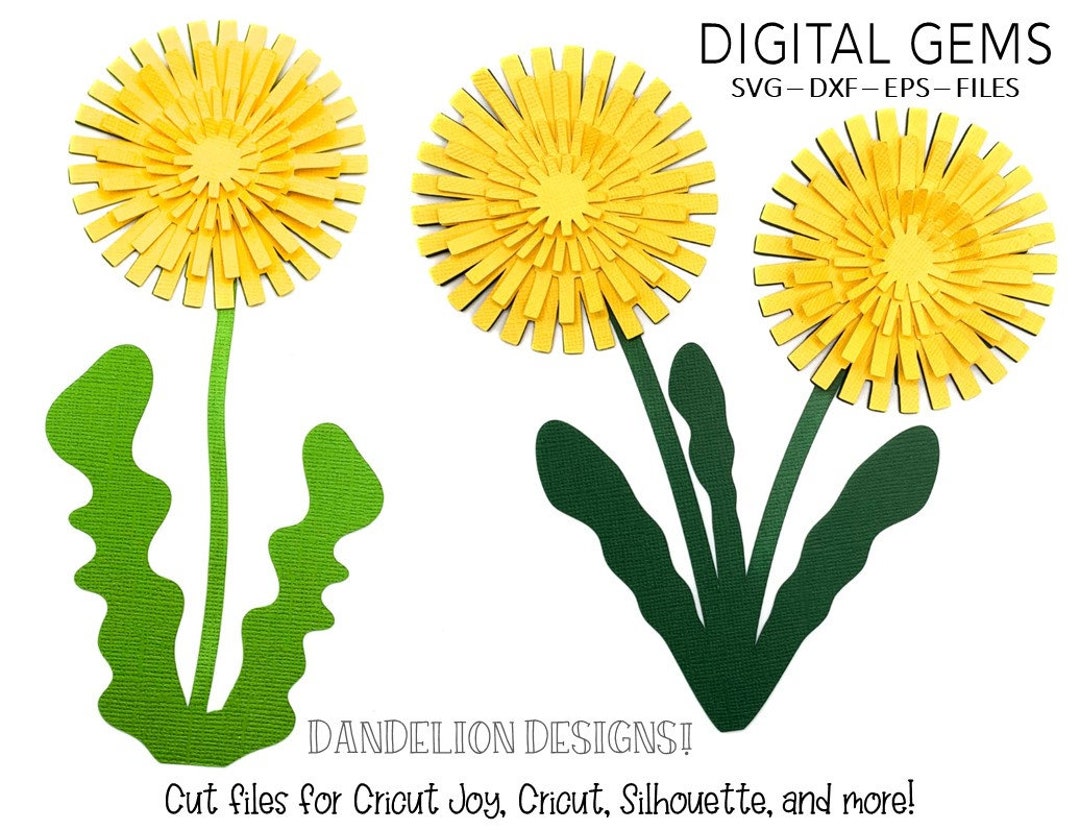 Flower SVG | Dandelion Designs. Digital Download. Works With Cricut Joy ...