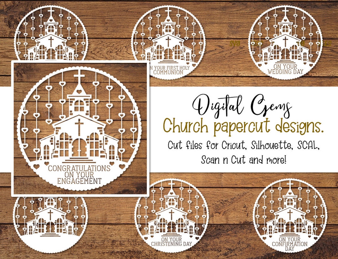 Church Paper Cut Design Bundle. Svg / Dxf / Eps / Png Files and ...