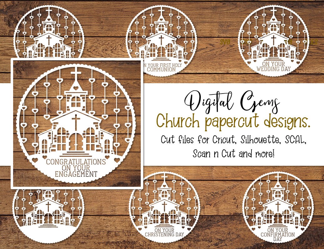 Church paper cut design bundle. svg / dxf / eps / png files | Etsy