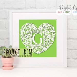 Alphabet Heart Paper Cut Bundle Svg / Dxf / Eps / Png Files and Pdf ...