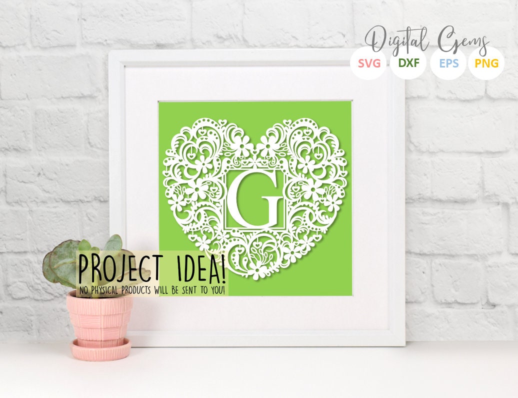 Alphabet Heart Paper Cut Bundle Svg / Dxf / Eps / Png Files - Etsy