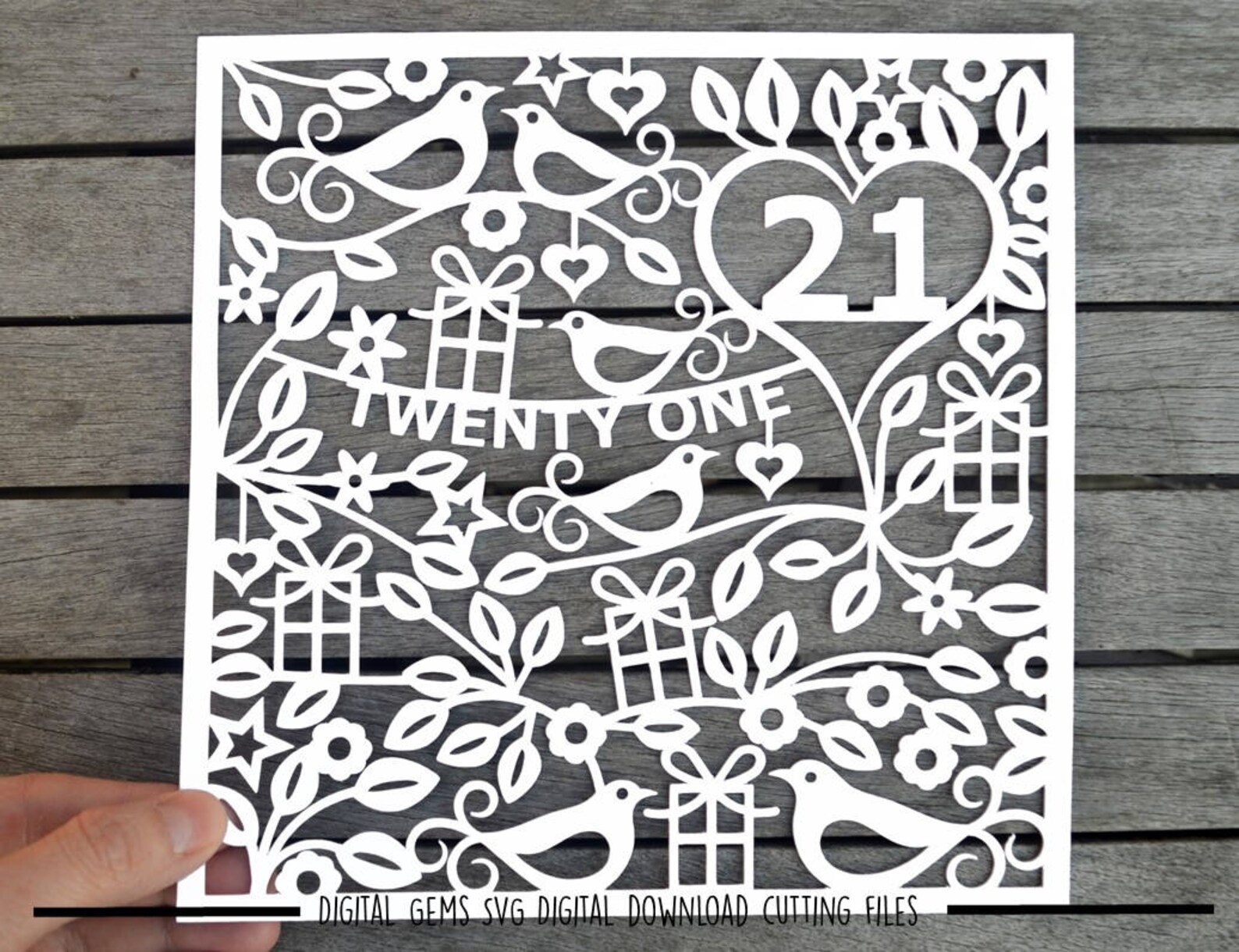 Number 21 Paper Cut Svg / Dxf / Eps / Files and Pdf / Png | Etsy UK