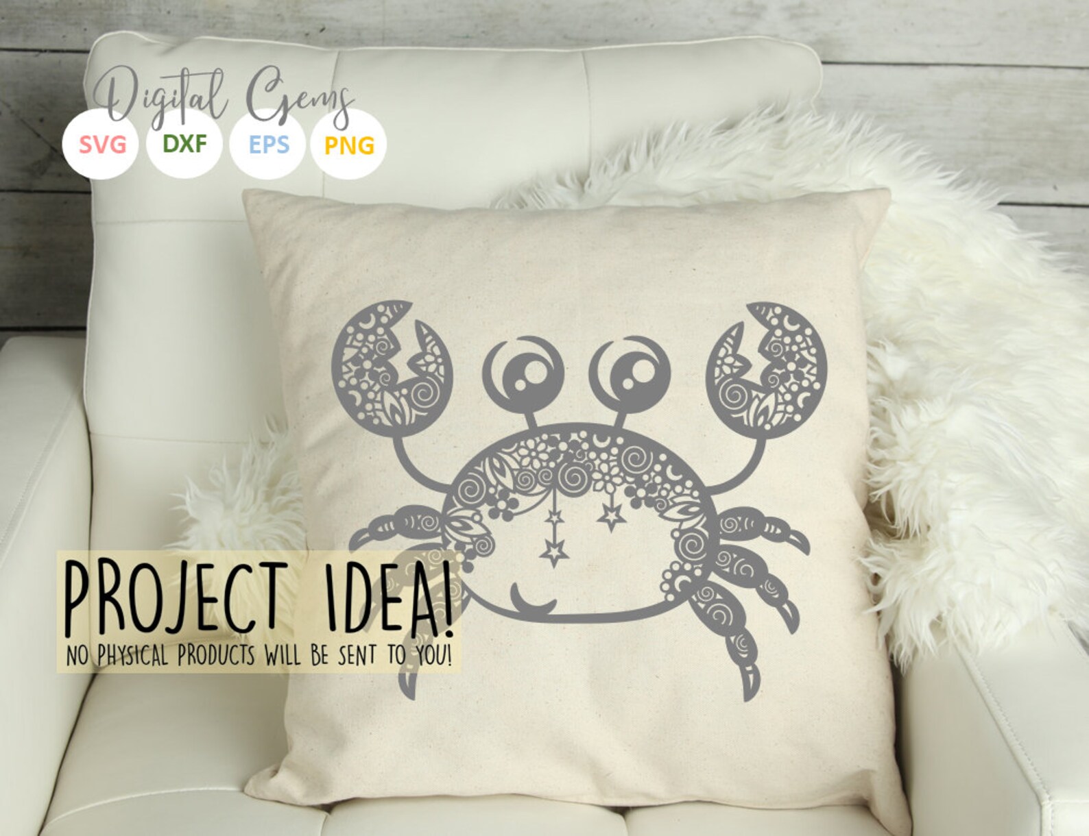 Crab paper cut svg / dxf / eps / files and pdf / png printable | Etsy