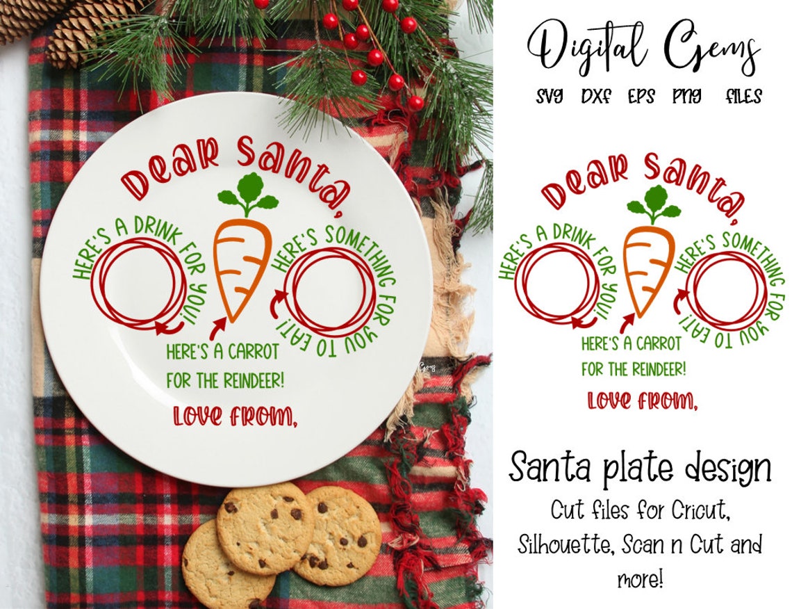 Santa Plate Design. Svg / Dxf / Eps / Png Files. Digital - Etsy Canada