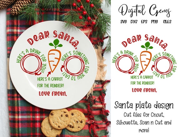 Santa Plate Design. Svg / Dxf / Eps / Png Files. Digital | Etsy Canada