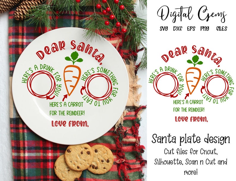 Santa Plate Design. Svg / Dxf / Eps / Png Files. Digital - Etsy Canada