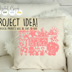 It's a Girl Paper Cut Svg / Dxf / Eps / Files and Pdf / Png Printable ...