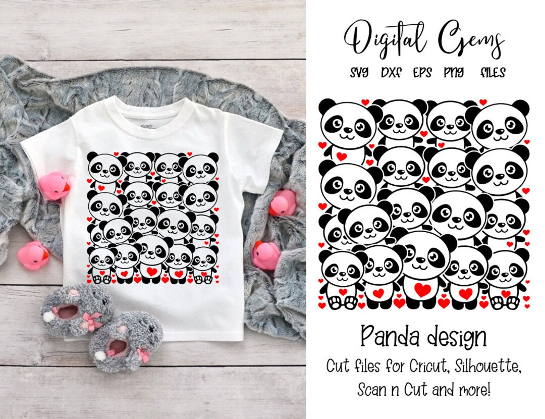 Panda Design Svg / Dxf / Eps / Png Files. Digital Download. Compatible ...