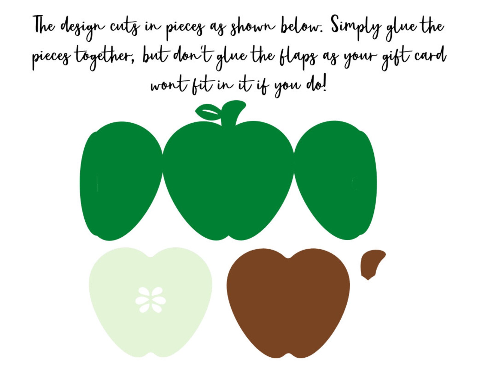 Apple Gift Card Holder Design Svg / Dxf / Eps / Png Files. Digital ...