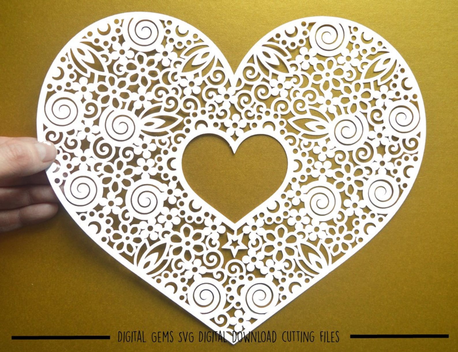 Heart Paper Cut Svg / Dxf / Eps / Files and Pdf / Png - Etsy