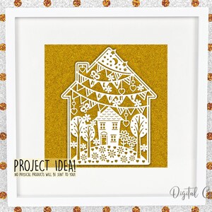 New Home Paper Cut Design. Svg / Dxf / Eps / Png Files and Pdf / Png ...