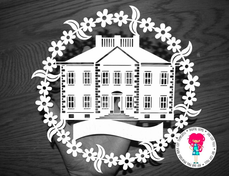 Home Paper Cut Template with Blank Banner to Add Your Own - Etsy UK