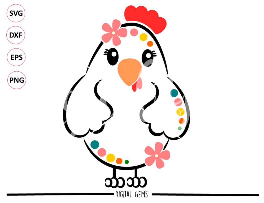 Chicken, Hen, Svg / Dxf / Eps / Png Files. Digital Download. Compatible ...