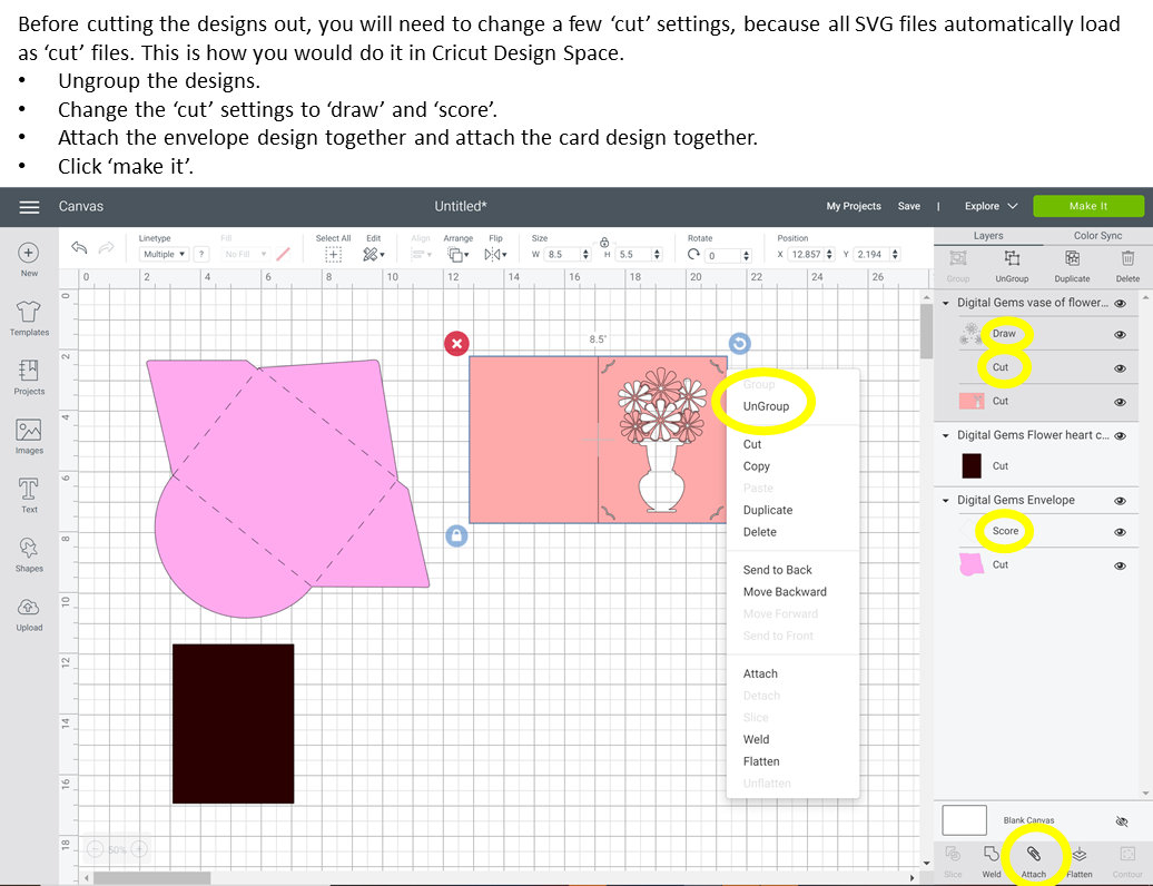 Flower Card Svg / Dxf / Eps Files. Digital Download. - Etsy UK