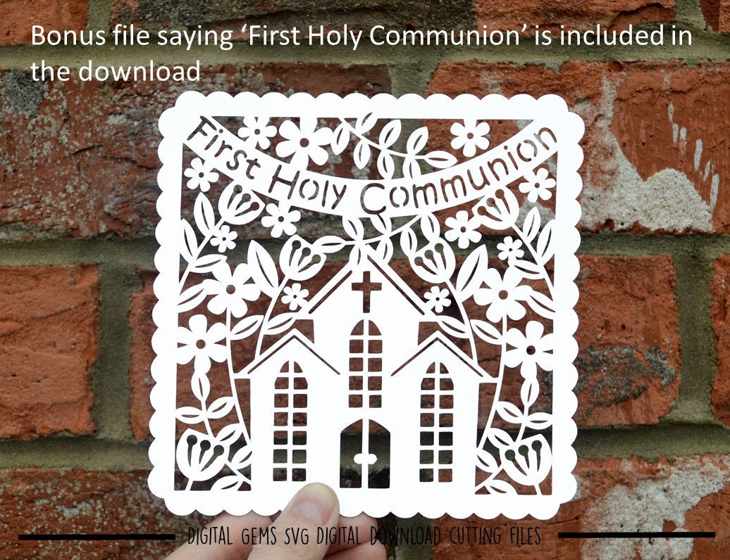 First Holy Communion Paper Cut Svg / Dxf / Eps Files and Pdf / Png ...