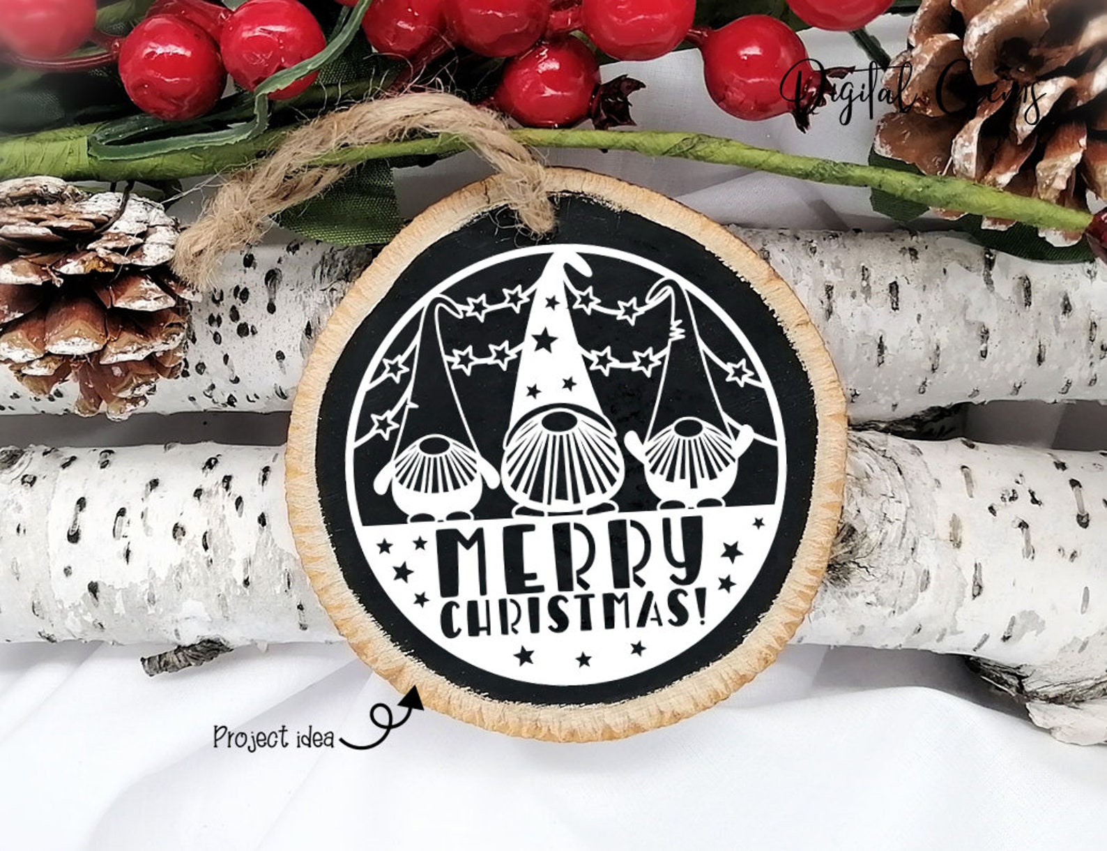 Gnome Papercut Design, Merry Christmas Svg / Dxf / Eps / Png Files ...