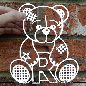 Teddy Bear Letter R Paper Cut Svg / Dxf / Eps / Files and Pdf / Png ...