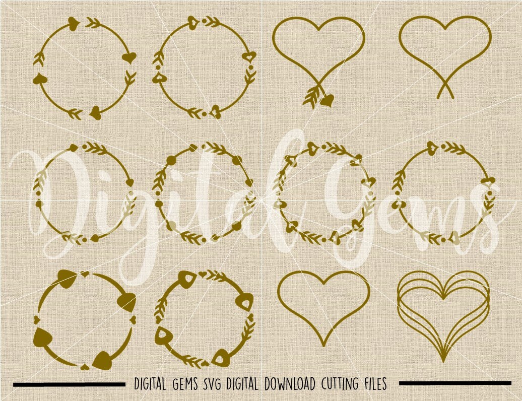 Tribal Arrow Monogram Frames Svg / Dxf / Eps / Png Files. Digital ...